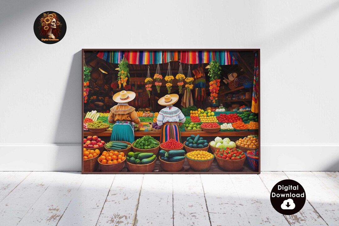 Mexican Market Prints, Printable Hispanic Wall Art, Digital Download ...