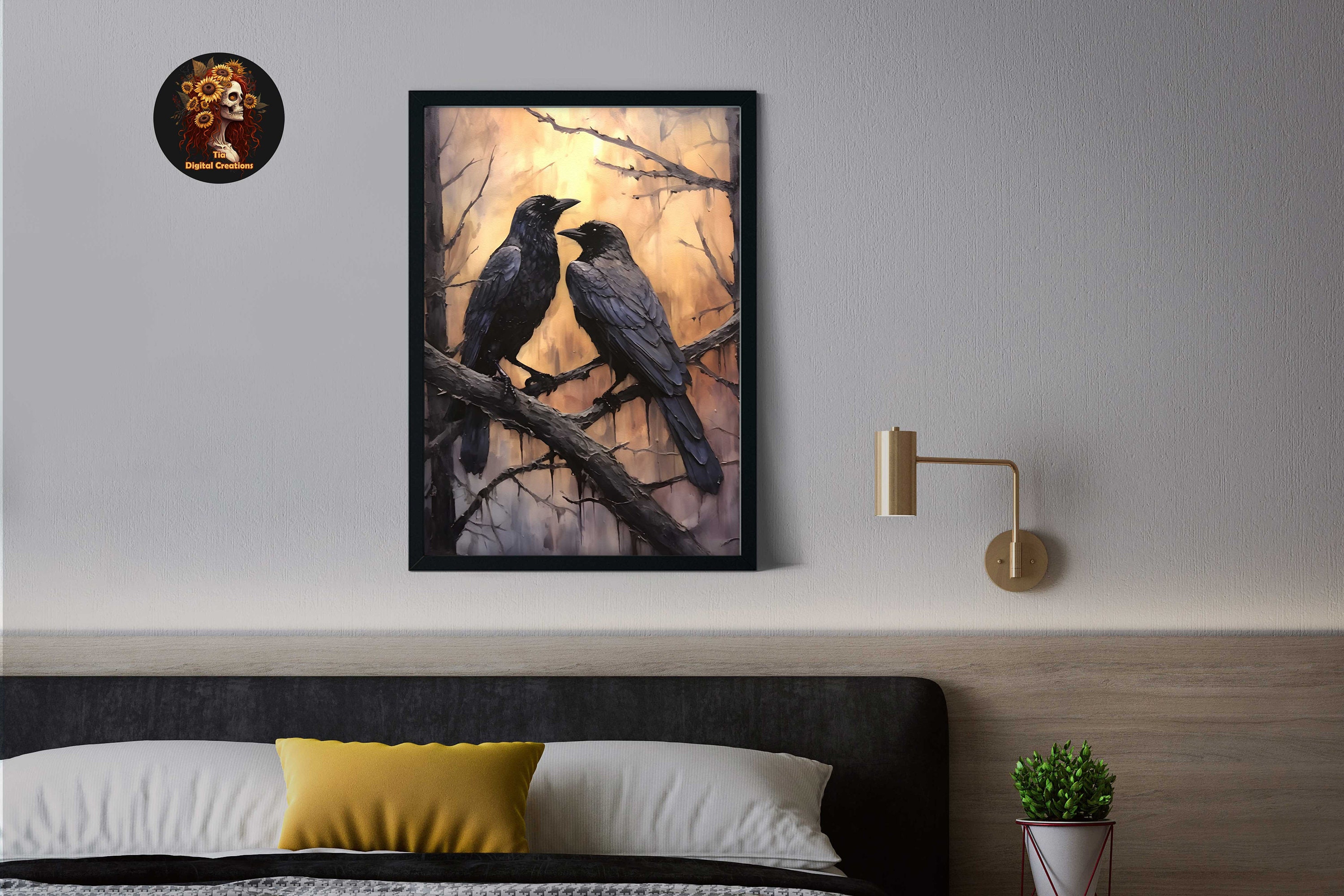 Gothic Raven Couple Anniversary Poster. Edgar Allan Poe Inspired Art ...