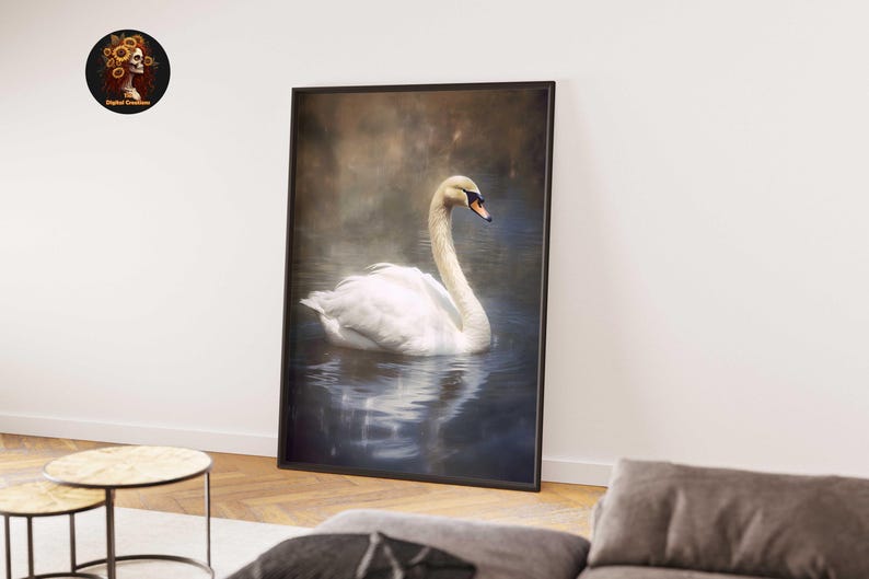 Swan Art Print | Vintage PRINTABLE Wall Art | Pastel Farmhouse Nursery ...