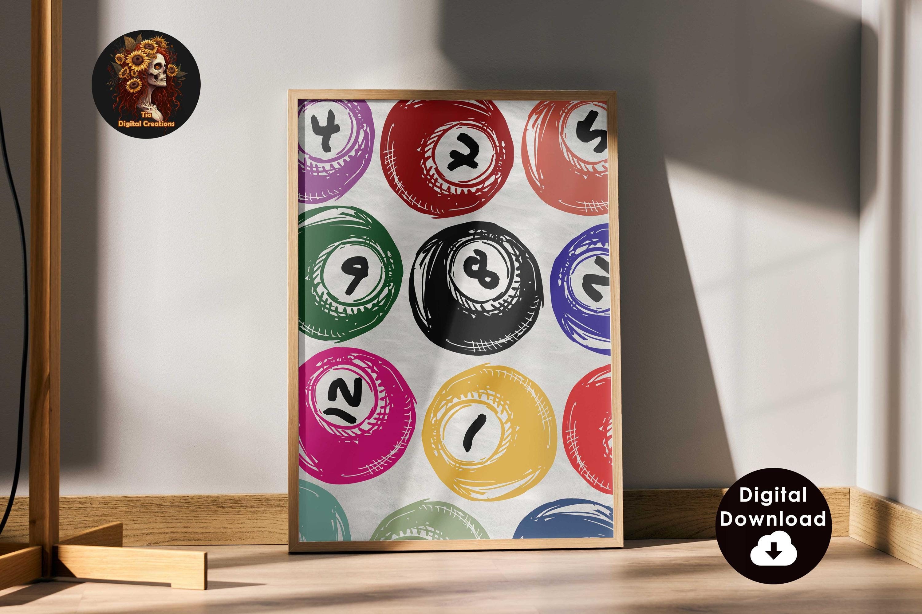 Pool Balls Poster, Billiards Poster, Feeling Lucky 8 Ball Art Print ...
