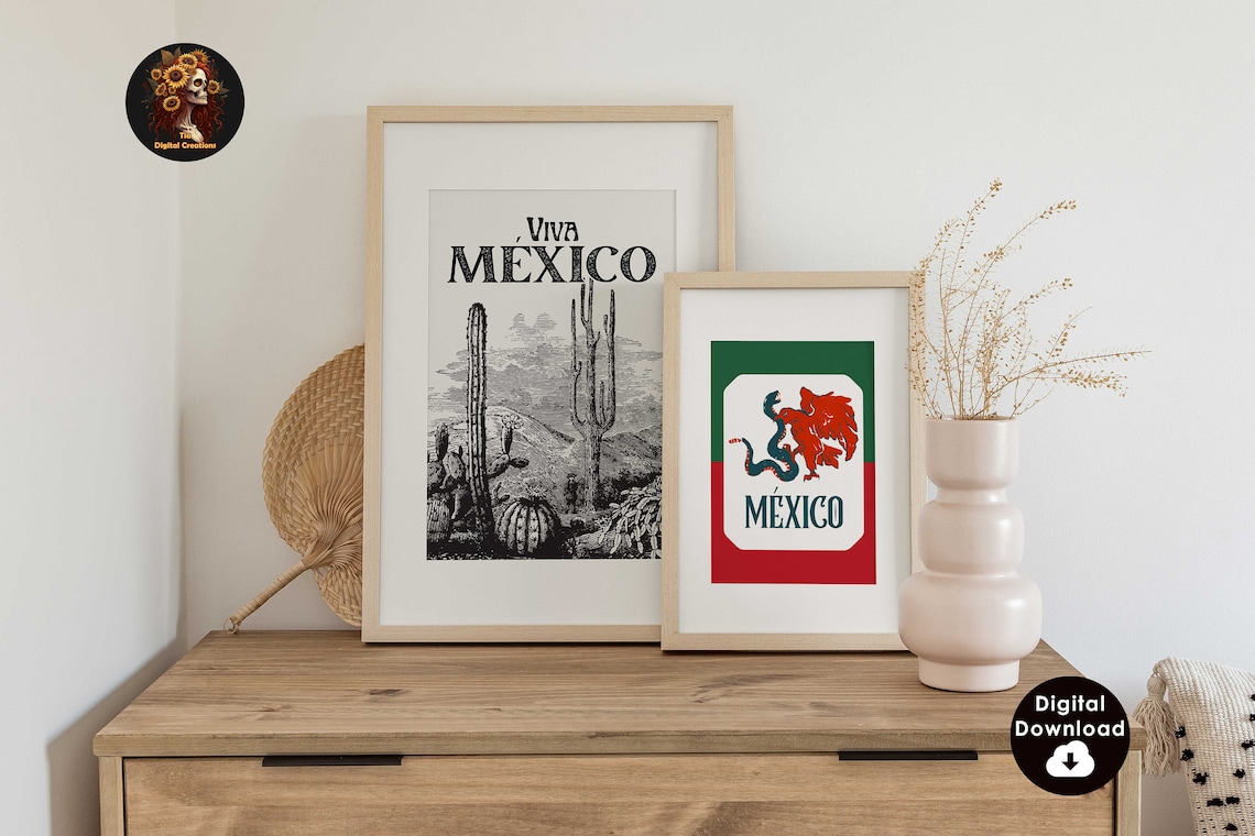 Vintage Mexican Prints Retro Mexico Wall Art Trendy Mexico Art Prints ...