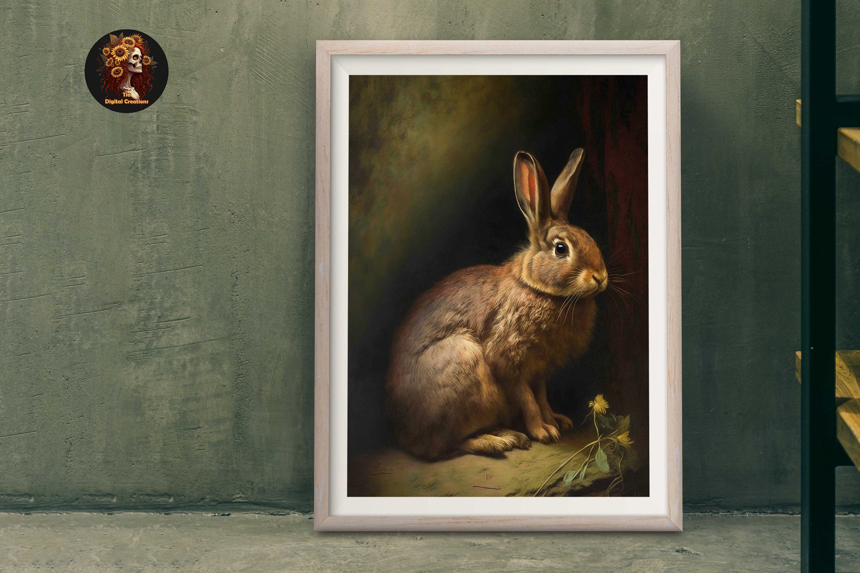 Moody Vintage Antique Rabbit Print, Digital Download, Easter Art ...
