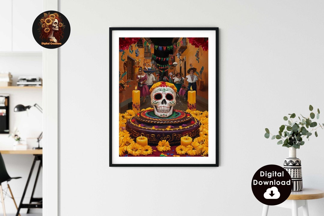 Mexico Wall Art, Mexican Art, Day of the Dead Wall Art, Dia De Muertos ...