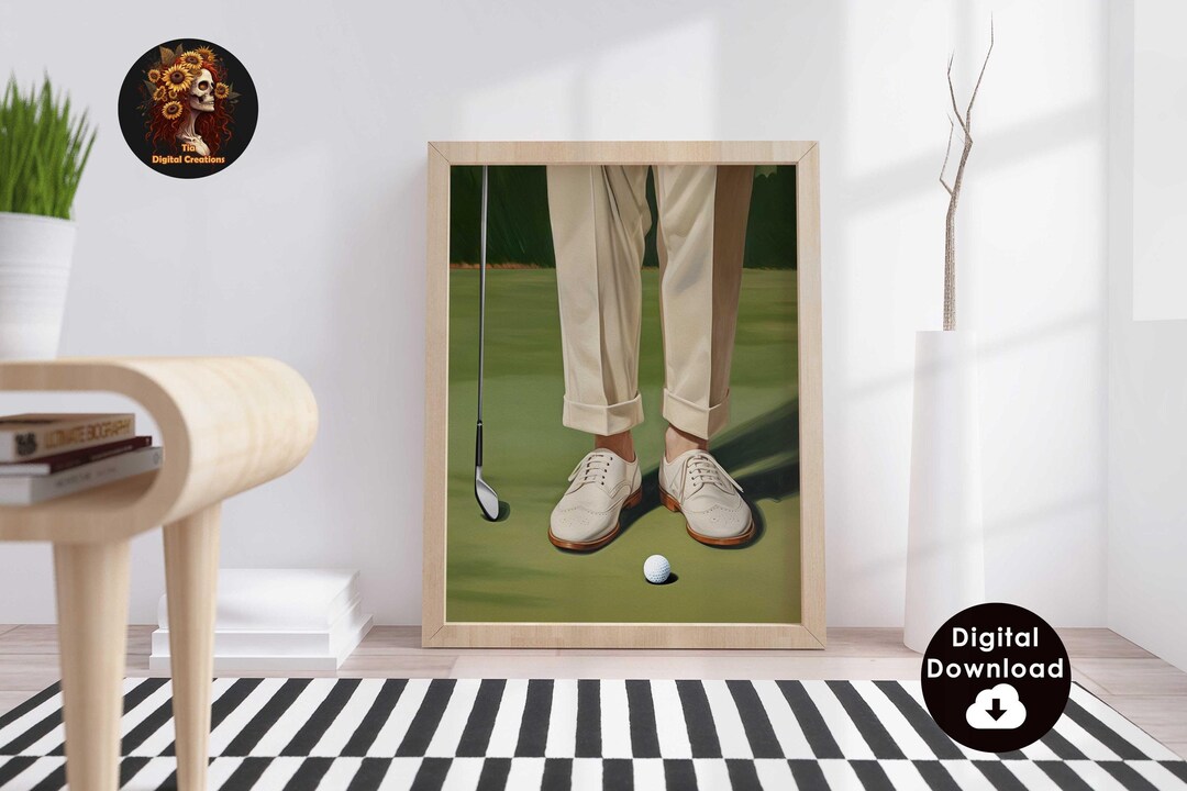 Vintage Golf Art Digital Download | Printable Golf Course Print | Man ...