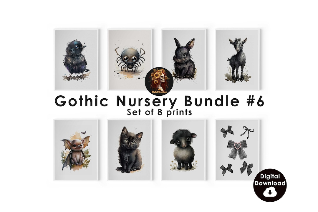 Gothic Baby Nursery Decor Bundle Home Decor | Whimsigoth Pastel Goth ...