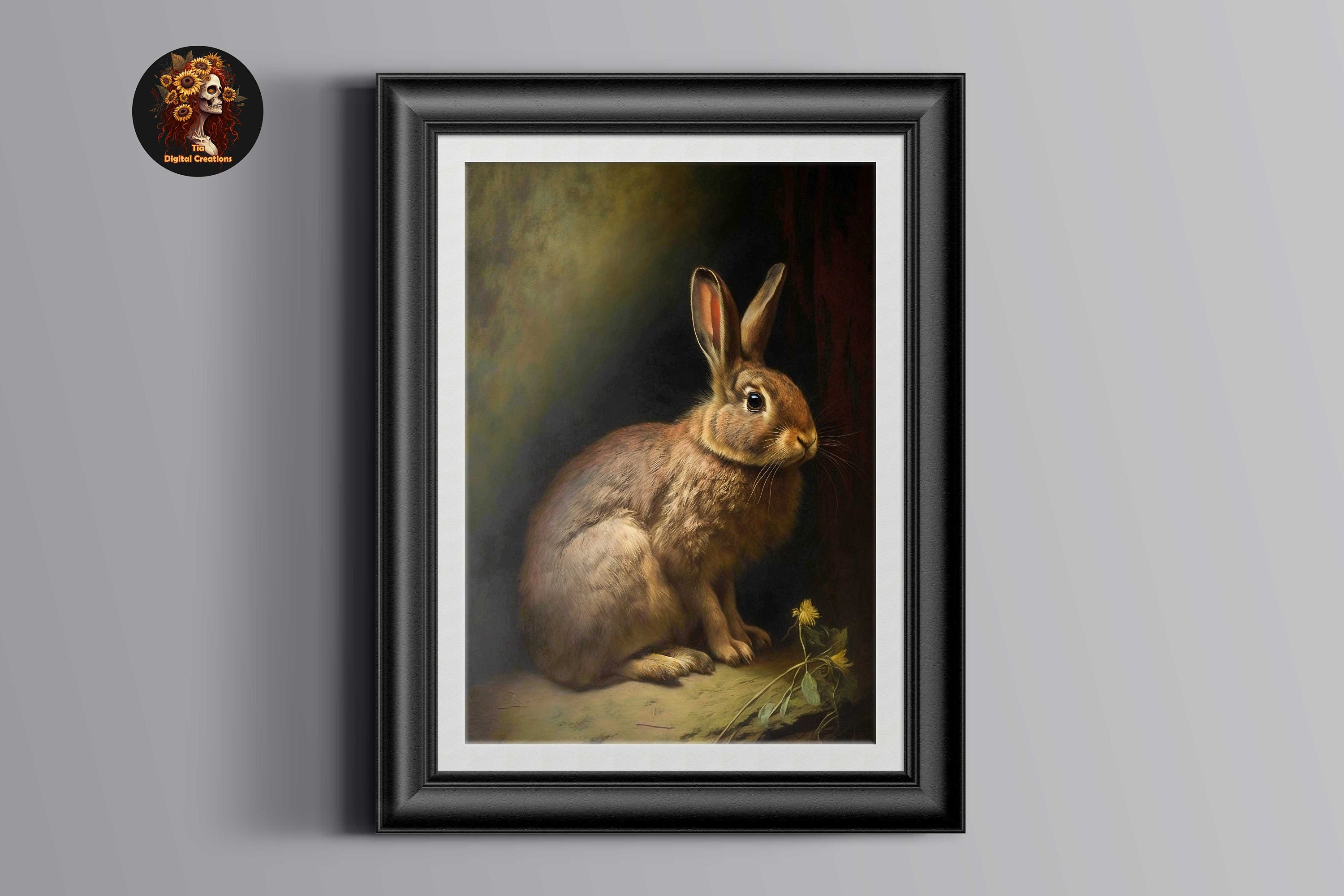 Moody Vintage Antique Rabbit Print Digital Download Easter - Etsy