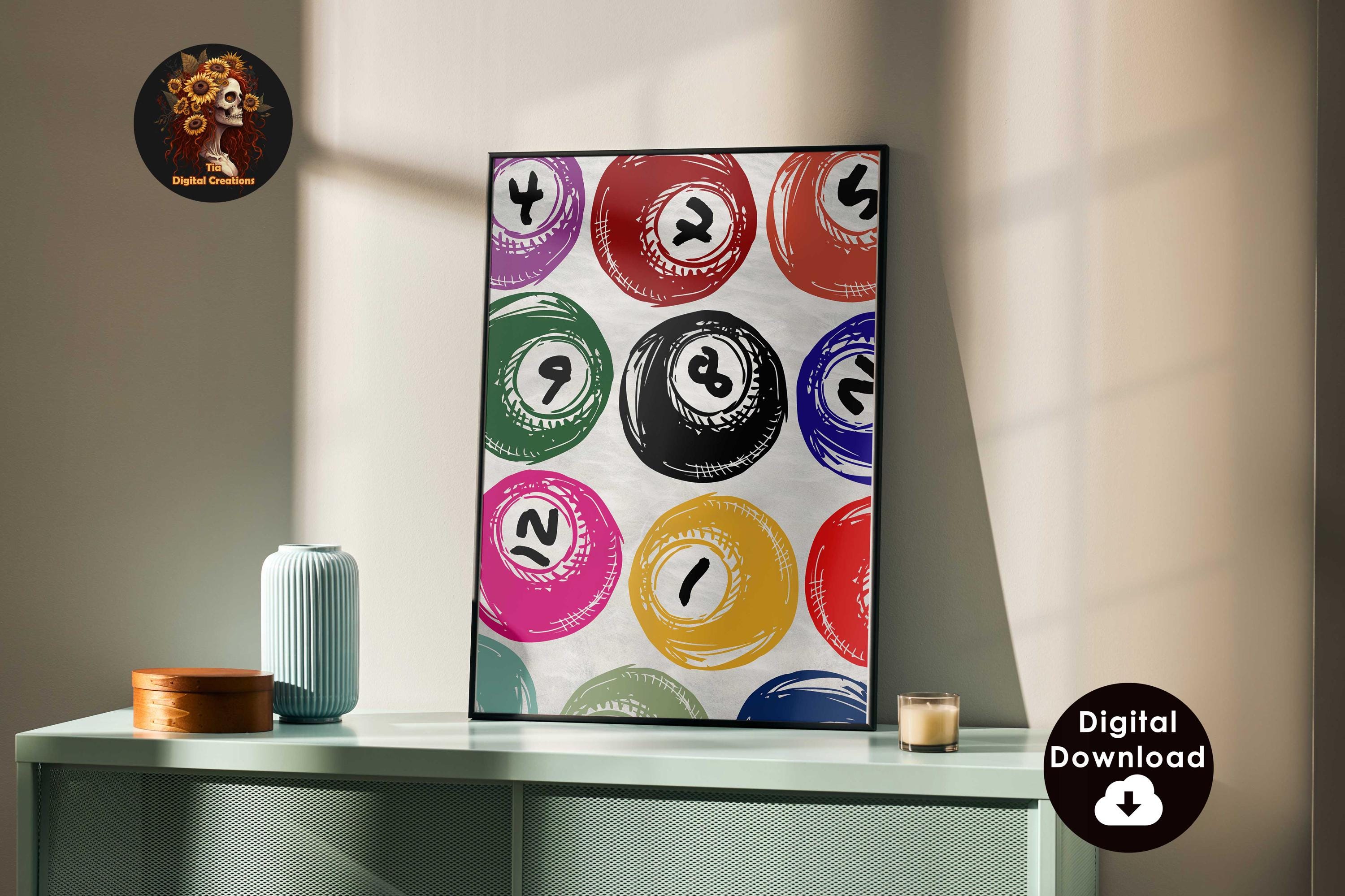 Pool Balls Poster, Billiards Poster, Feeling Lucky 8 Ball Art Print ...
