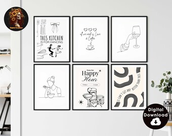 Kitchen Print Set of 10 PRINTABLES Kitchen Wall Art Kitchen Gallery ...