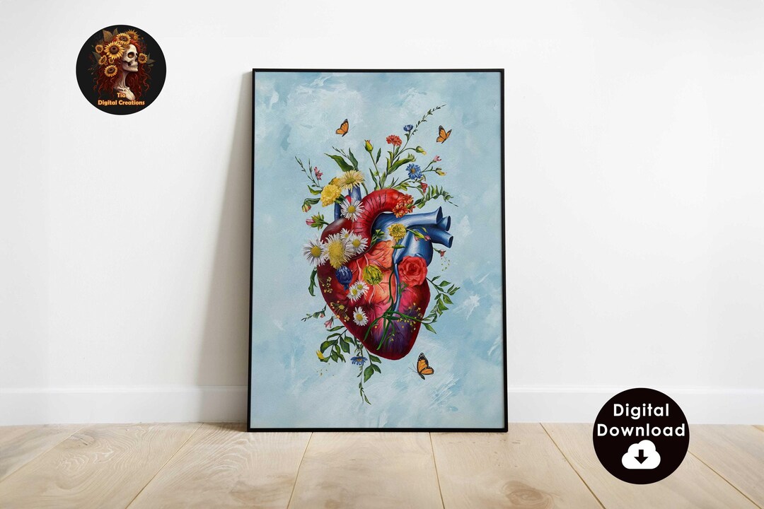 Mexico Wall Art, Mexican Art, Blooming Heart Wall Art Corazon Mexicano ...