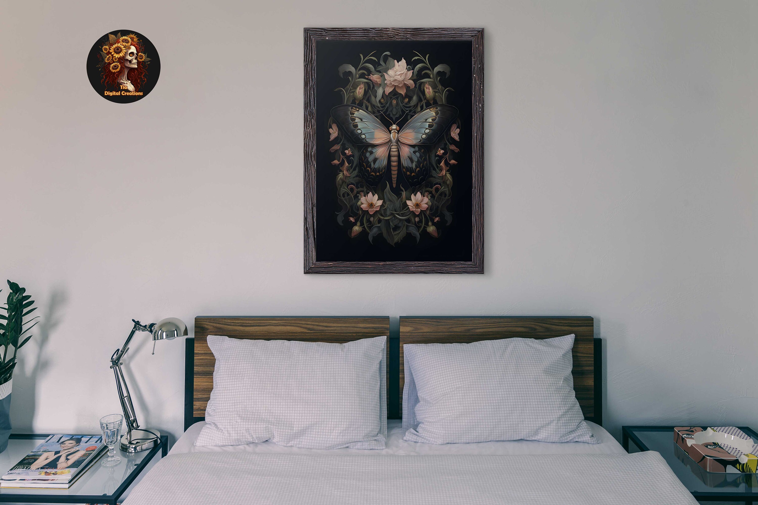 Botanical Moth Art Print | Gothic Cottagecore Decor (digital Download ...