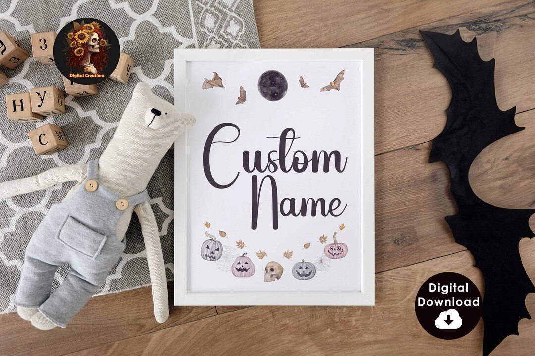 Custom Goth Baby Name Print | Whimsigoth Alternative Decor for Gothic ...