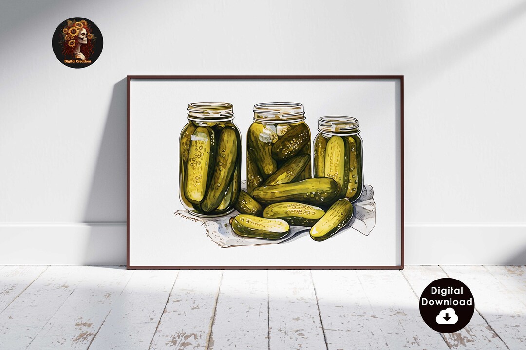 Trendy Pickle Art | Minimalist Wall Art for Kitchen | Pickle ...