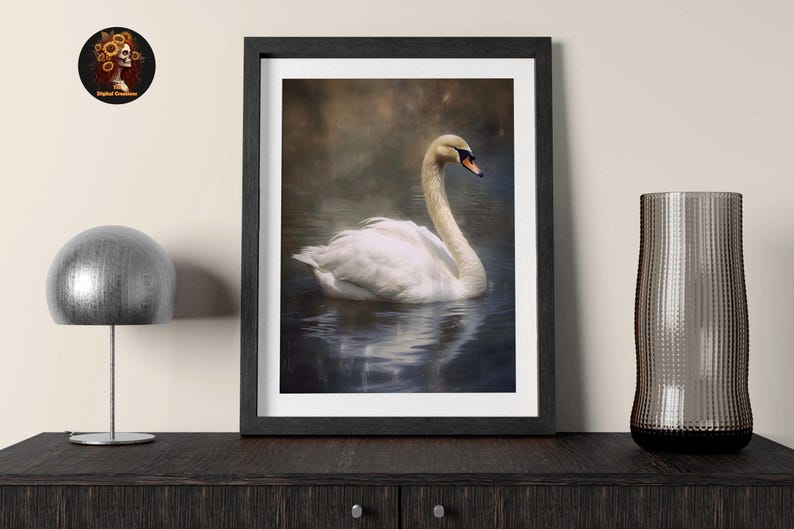 Swan Art Print | Vintage PRINTABLE Wall Art | Pastel Farmhouse Nursery ...