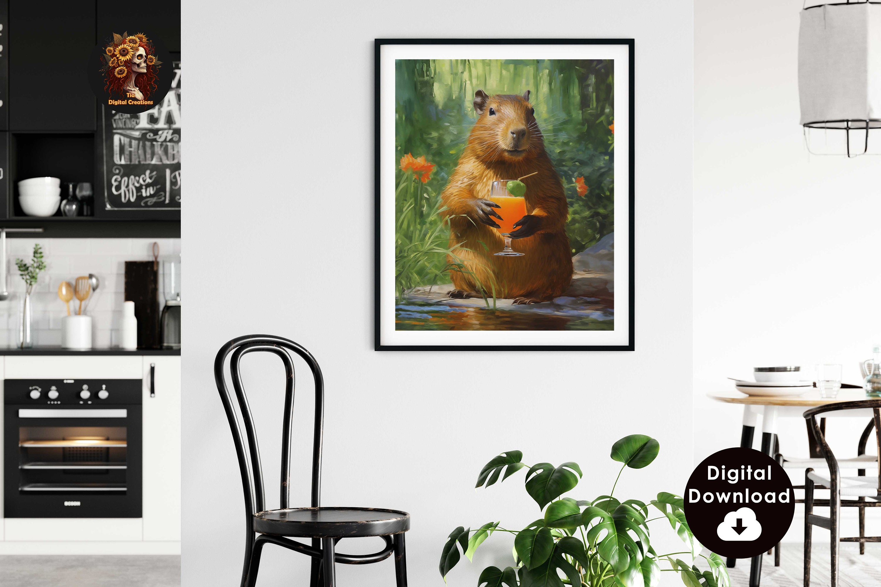 Capybara Funny Drink Art Cool Posters: Room Decor for Teens Dorm Room ...