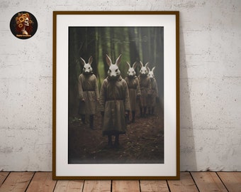 Spooky Rabbit Cult in the Forest Vintage Photography, Dark Academia ...