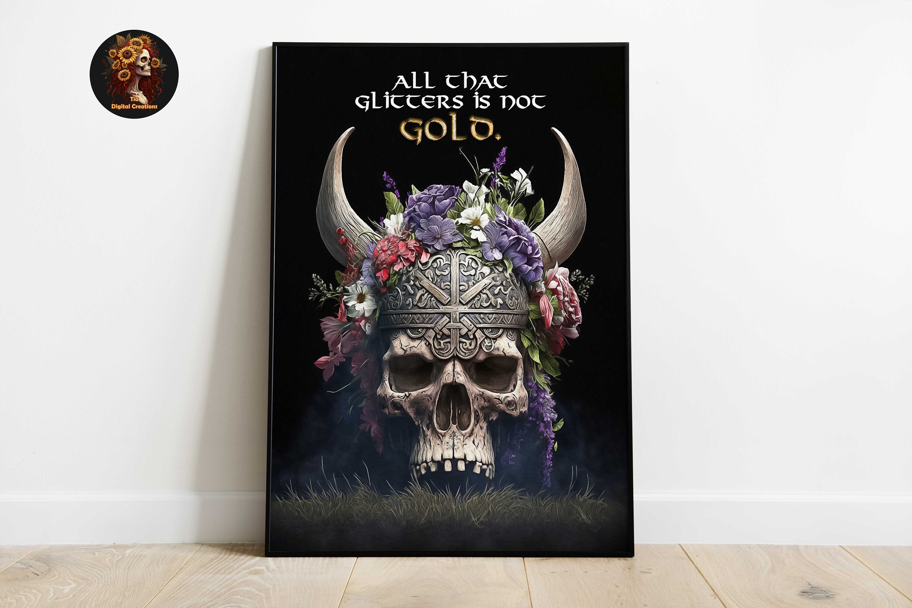 Viking Skull Digital Download Motivational Quote Art Norse Mythology ...