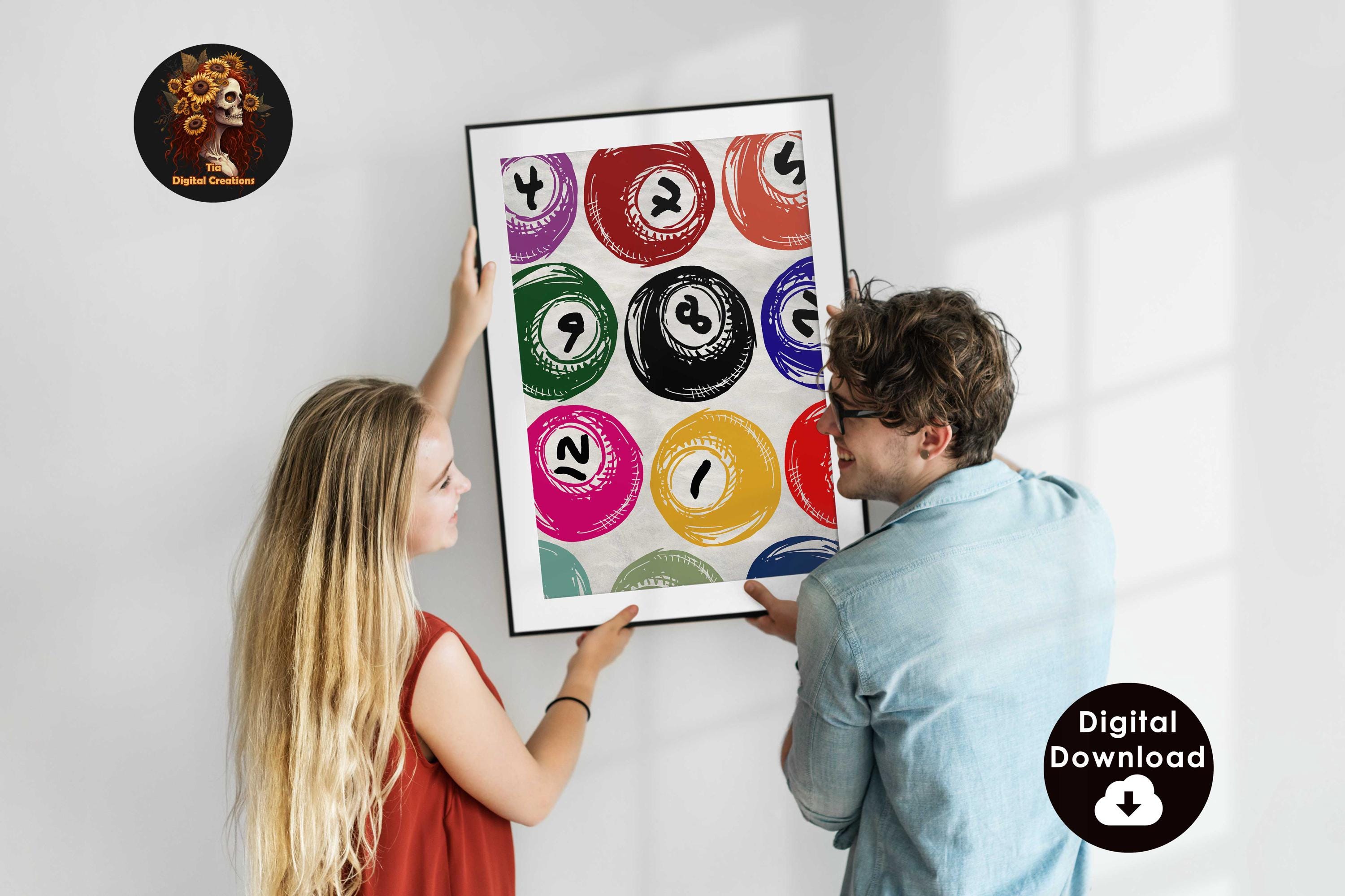Pool Balls Poster, Billiards Poster, Feeling Lucky 8 Ball Art Print ...