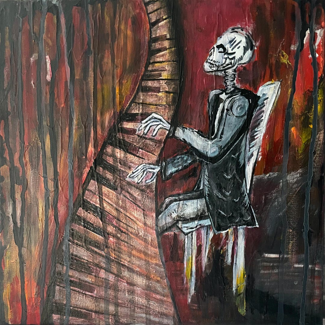 Artistic Skeleton Piano Player Print - Etsy