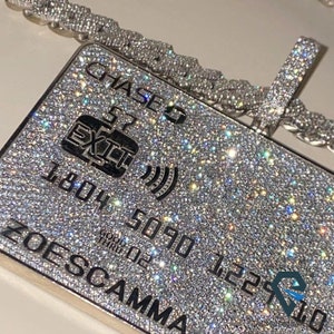 Fully Iced Out ATM Debit Card Pendant 14kt White Gold Plated ...