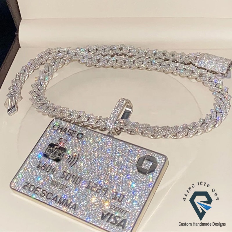 Fully Iced Out ATM Debit Card Pendant 14kt White Gold Plated ...