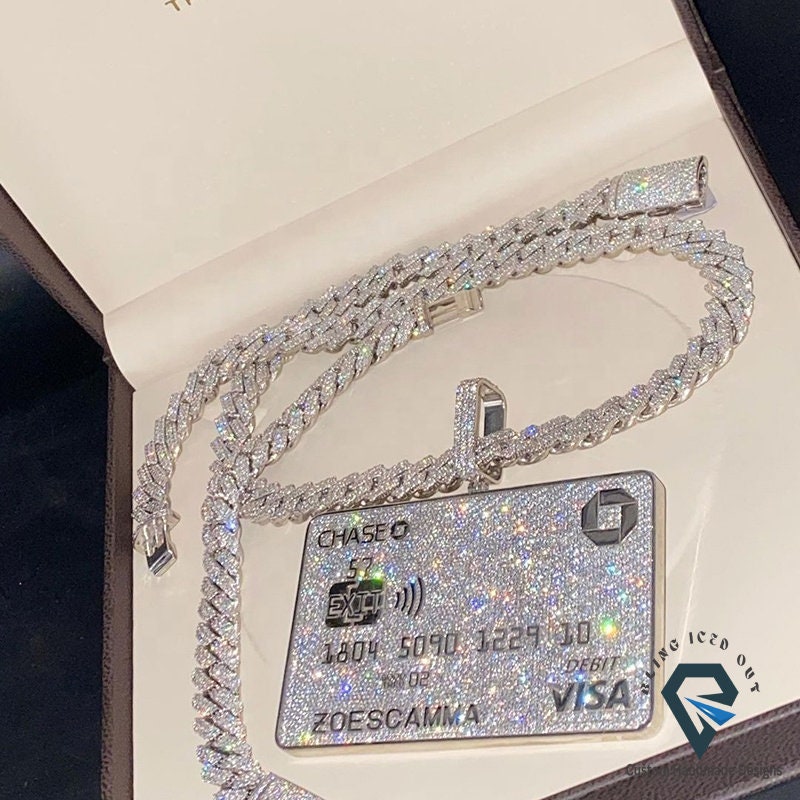 Fully Iced Out ATM Debit Card Pendant 14kt White Gold Plated ...