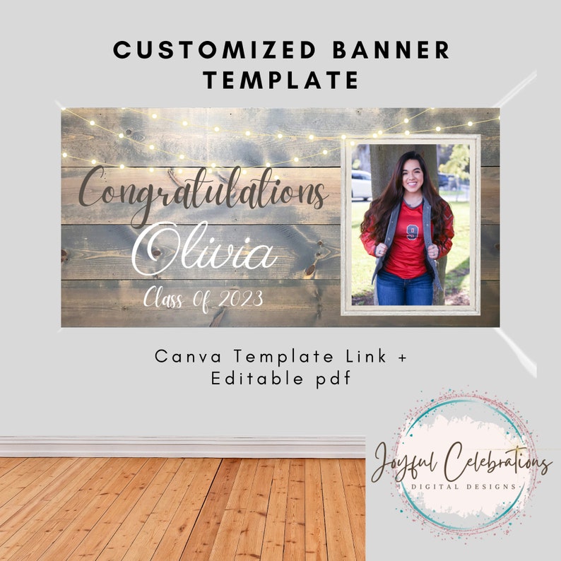 Editable Photo Custom Graduation Vinyl Banner Template | Graduation ...