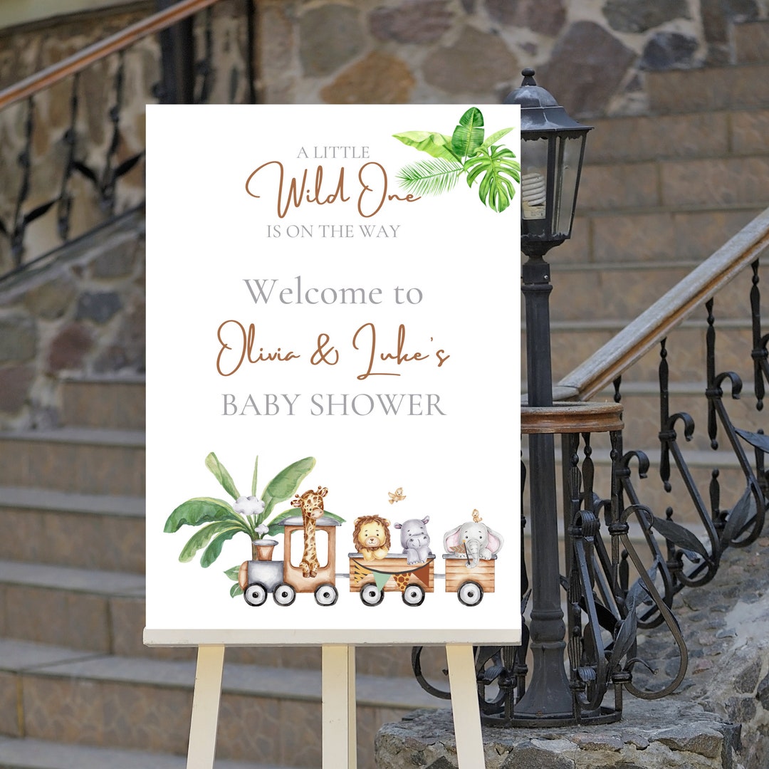 16x20 Template | Editable A Little Wild One is on the Way | Unisex Baby ...