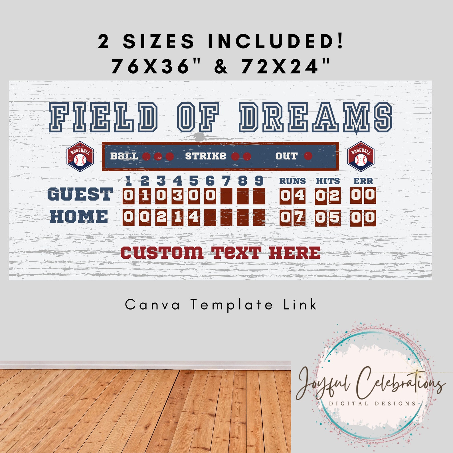 Editable Personalized Baseball Scoreboard Vinyl Banner - Etsy