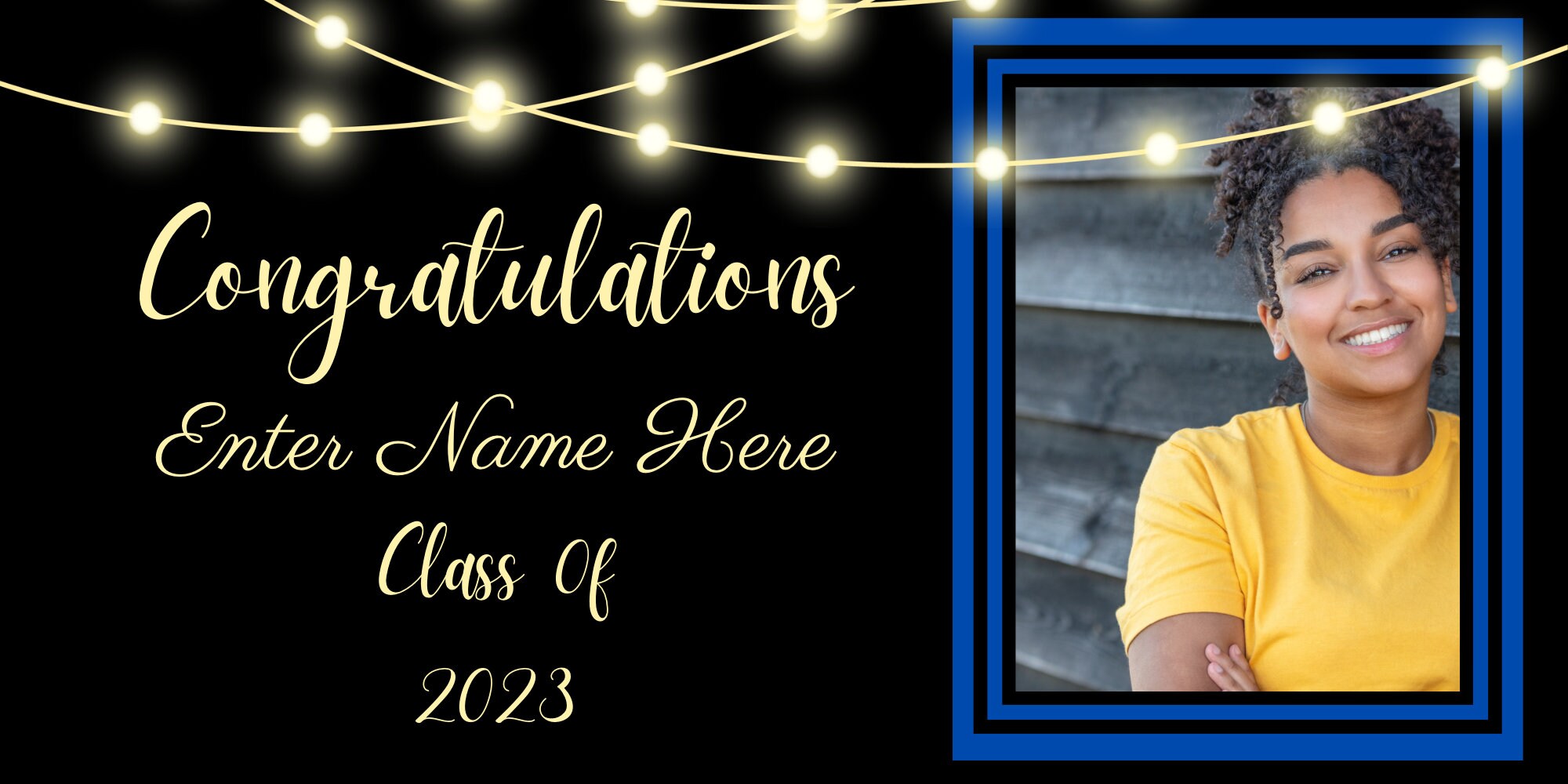 Editable Graduation Banner With Lights Template Customize Colors ...