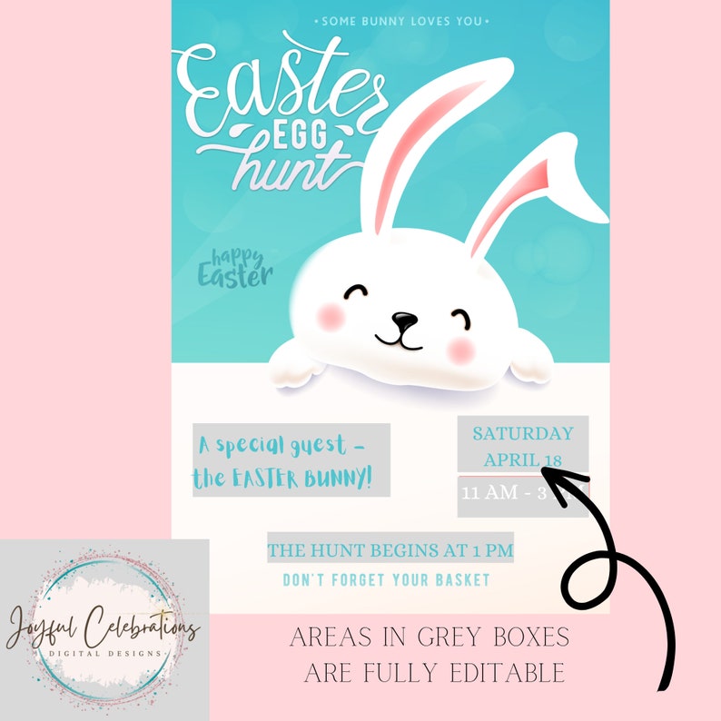 Editable Easter Egg Hunt Flyer | Printable and Editable Template ...