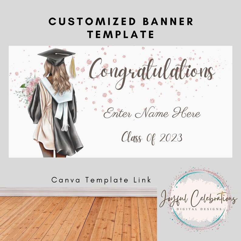 Editable Custom Graduation Vinyl Banner Template | Party | Personalized ...
