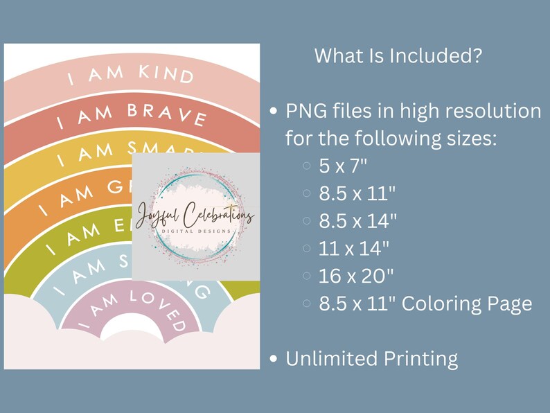 Affirmations for Kid, Printable Wall Art Poster Set, Boho Nursery Decor ...