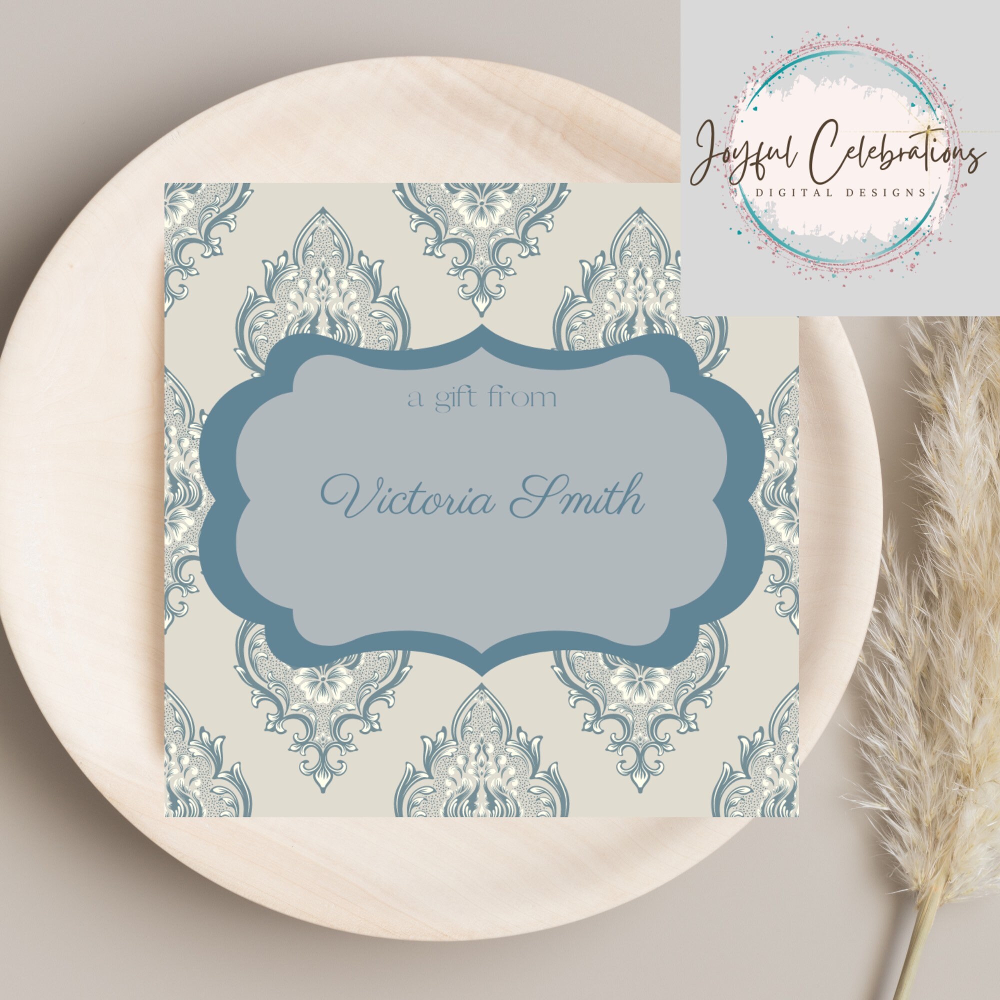 Printable Enclosure Cards, Printable Gift Tag, Victorian Design ...