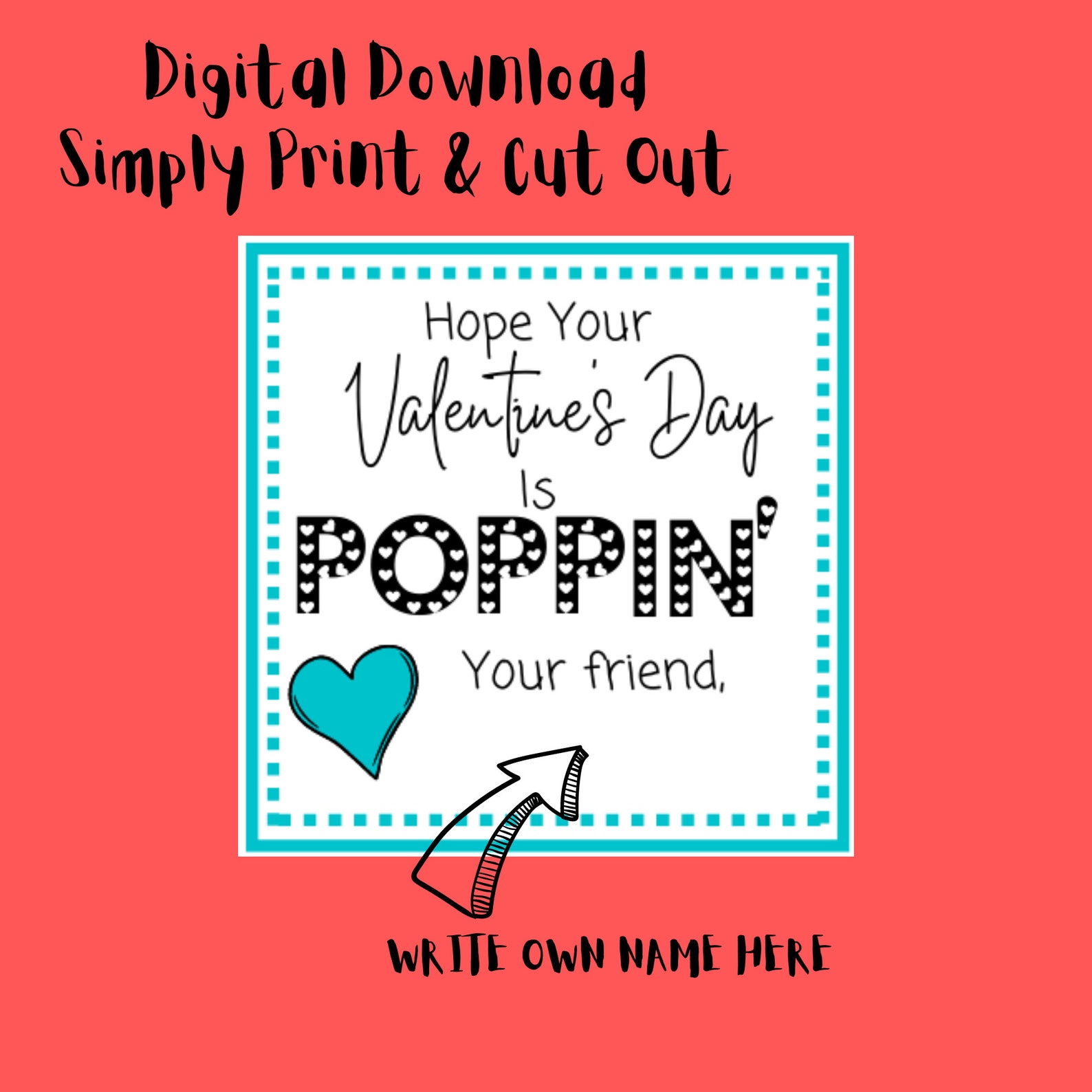 Hope Your Valentines Day is Poppin Digital PDF Printable Valentine Tags ...