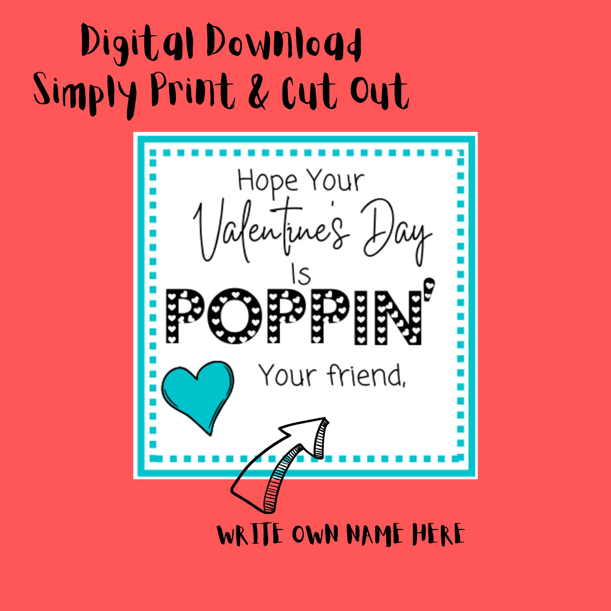 Hope Your Valentines Day is Poppin Digital PDF Printable Valentine Tags ...