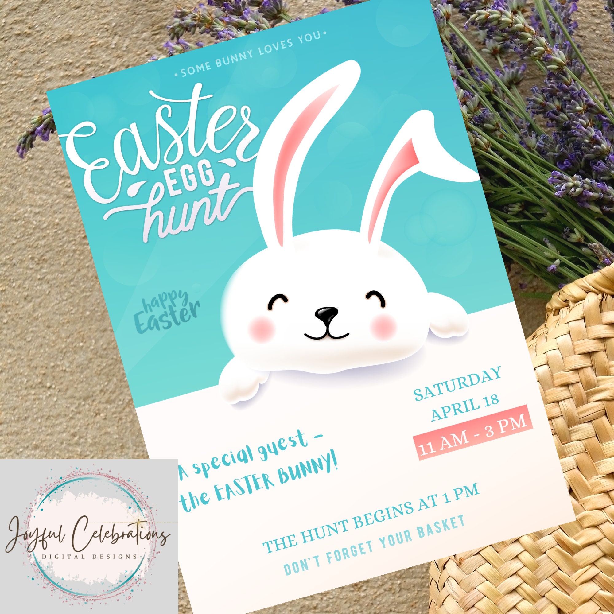 Editable Easter Egg Hunt Flyer | Printable and Editable Template ...