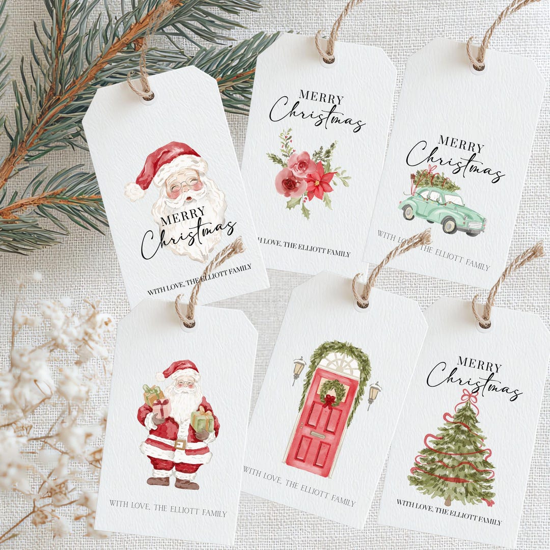 Christmas Gift Tags Template | Printable Holiday Tags | DIY Canva ...