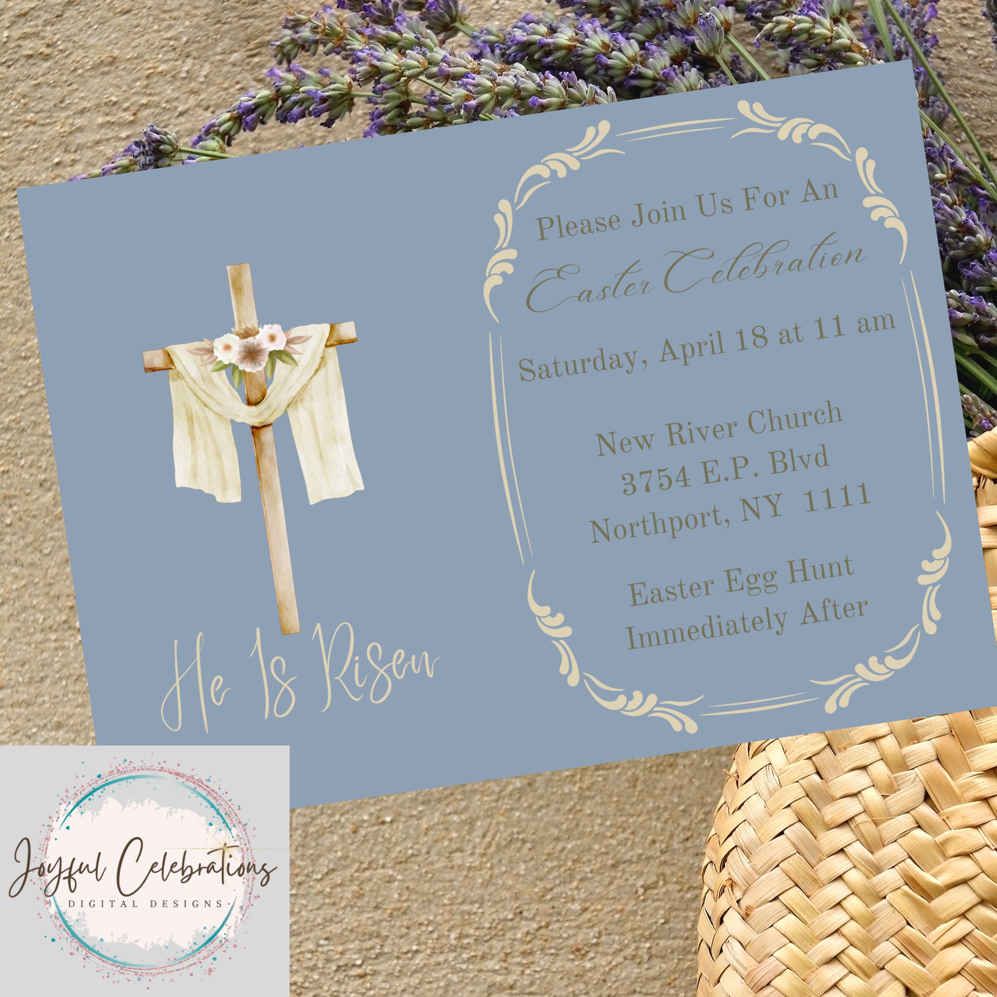 Editable Easter Service Invitation | Printable Invitation Template ...