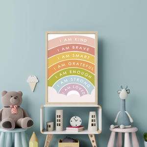 Affirmations for Kid, Printable Wall Art Poster Set, Boho Nursery Decor ...