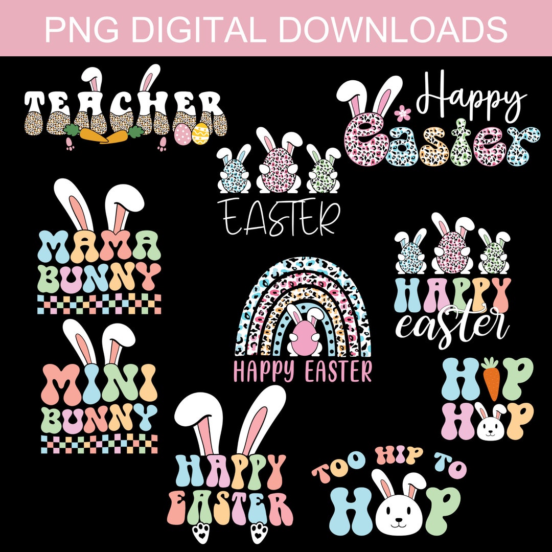 Easter PNG Bundle, Digital Download, Printable Bunny Bundle, Mama PNG ...