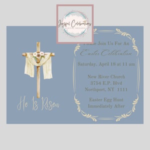 Editable Easter Service Invitation Printable Invitation - Etsy