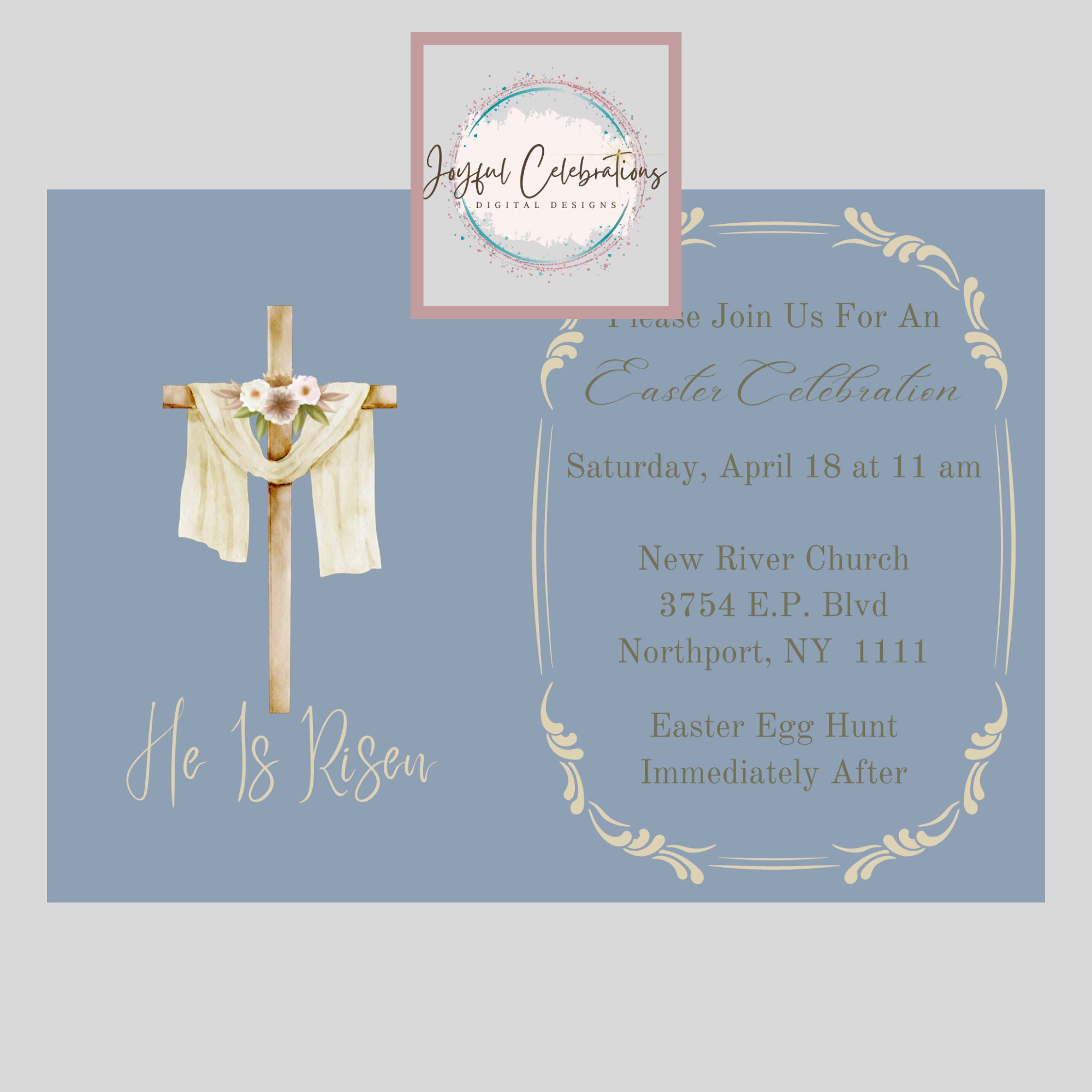 Editable Easter Service Invitation | Printable Invitation Template ...