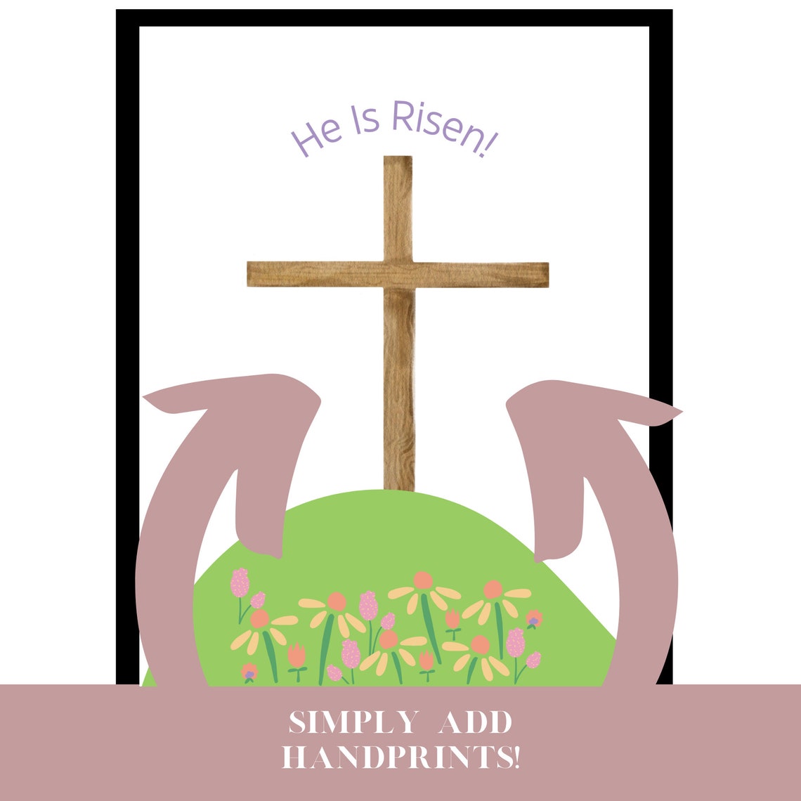 He is Risen Easter DIY Handprint Template | DIY Hand Print Craft ...