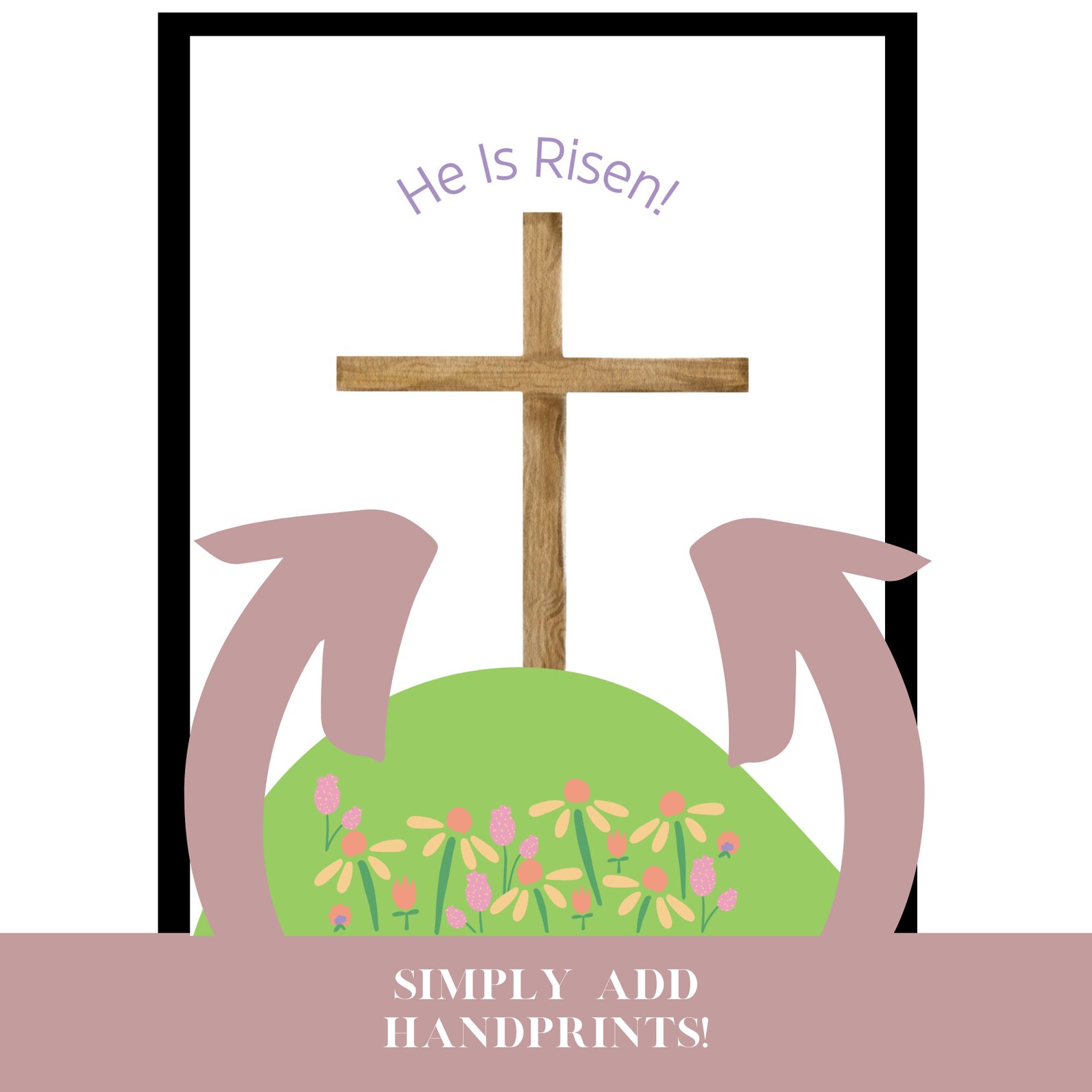 He is Risen Easter DIY Handprint Template DIY Hand Print Craft Child ...