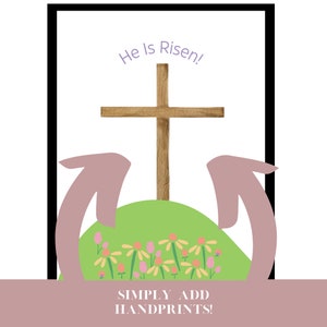 He is Risen Easter DIY Handprint Template | DIY Hand Print Craft ...