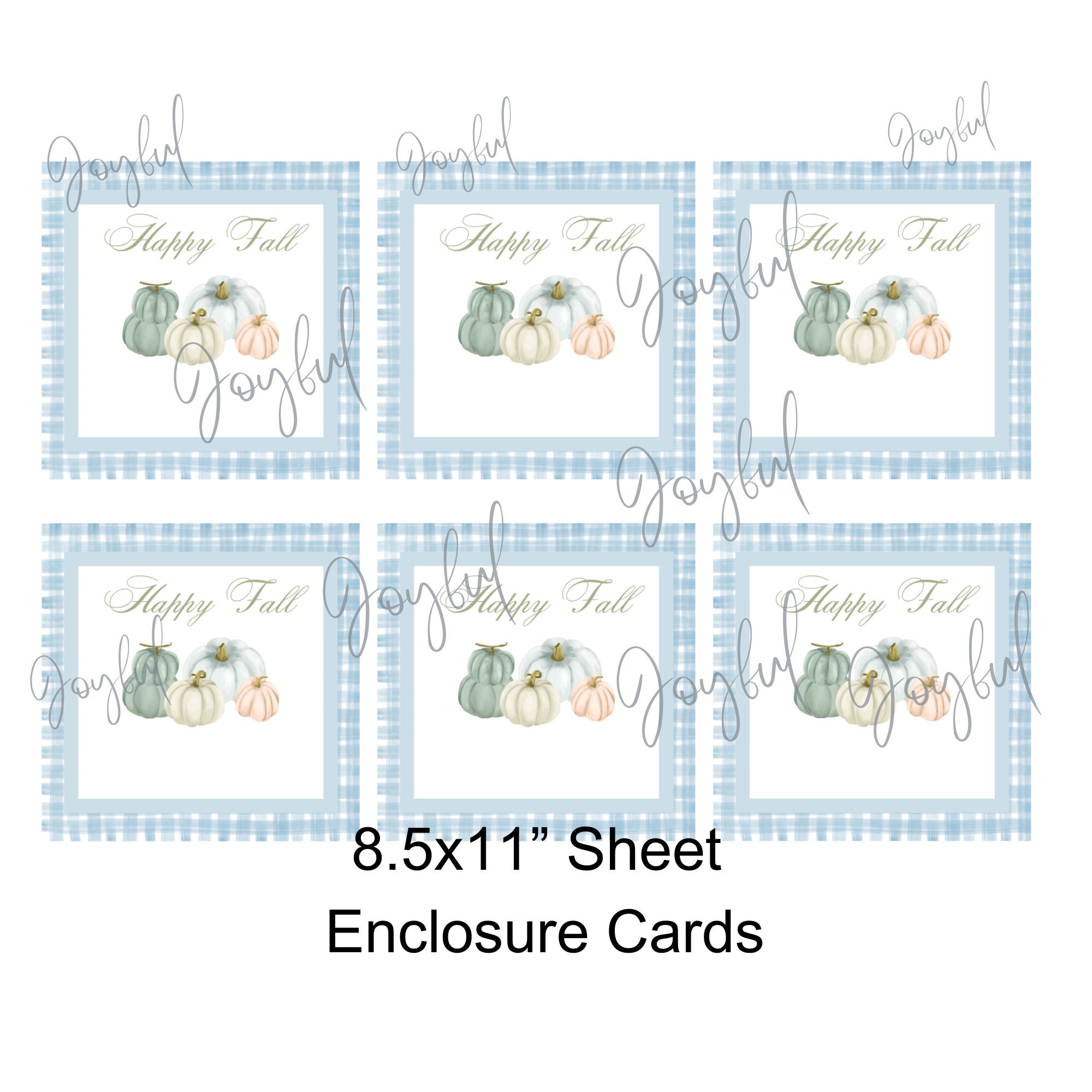 Fall Pumpkins Printable Art, Enclosure Cards, Printable Gift Tag, Gift ...
