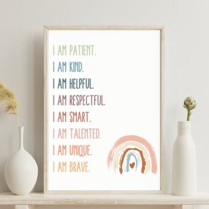 Printable Wall Art, Affirmation for Kids, Classroom Poster, Nursery ...