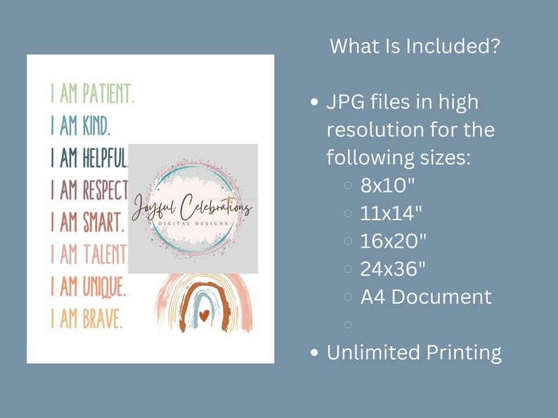 Printable Wall Art, Affirmation for Kids, Classroom Poster, Nursery ...