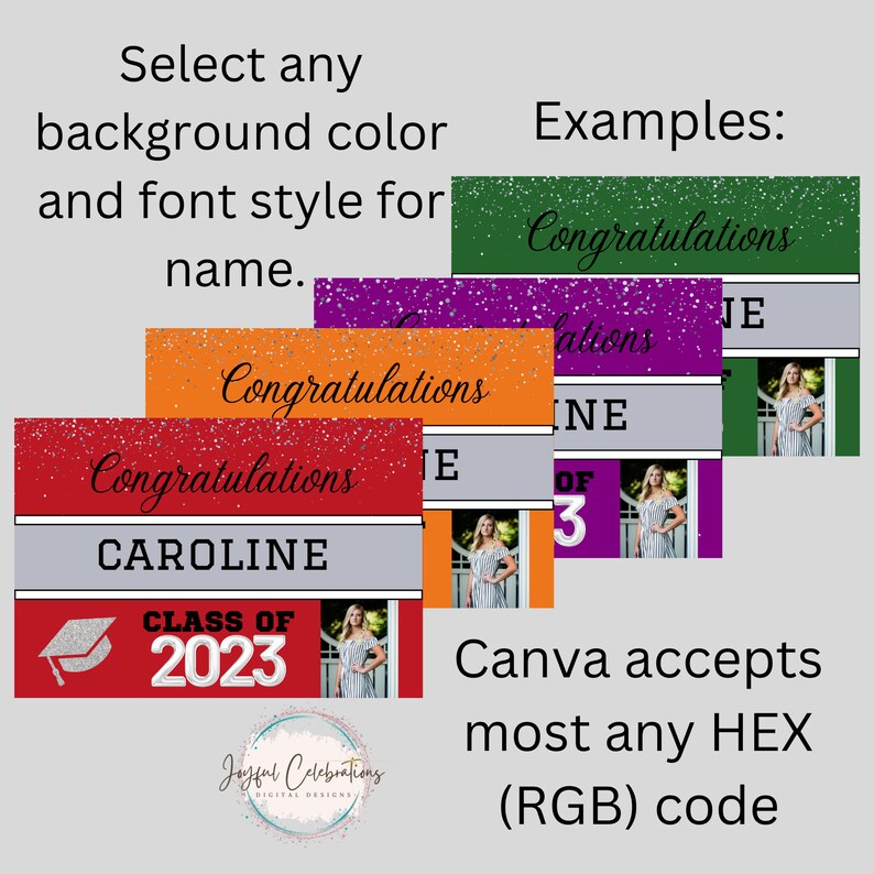 Editable Silver Graduation Senior Sign 2023 TEMPLATE | Graduate Yard ...