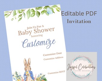 Peter Rabbit EDITABLE Printable Template Customize Text - Etsy